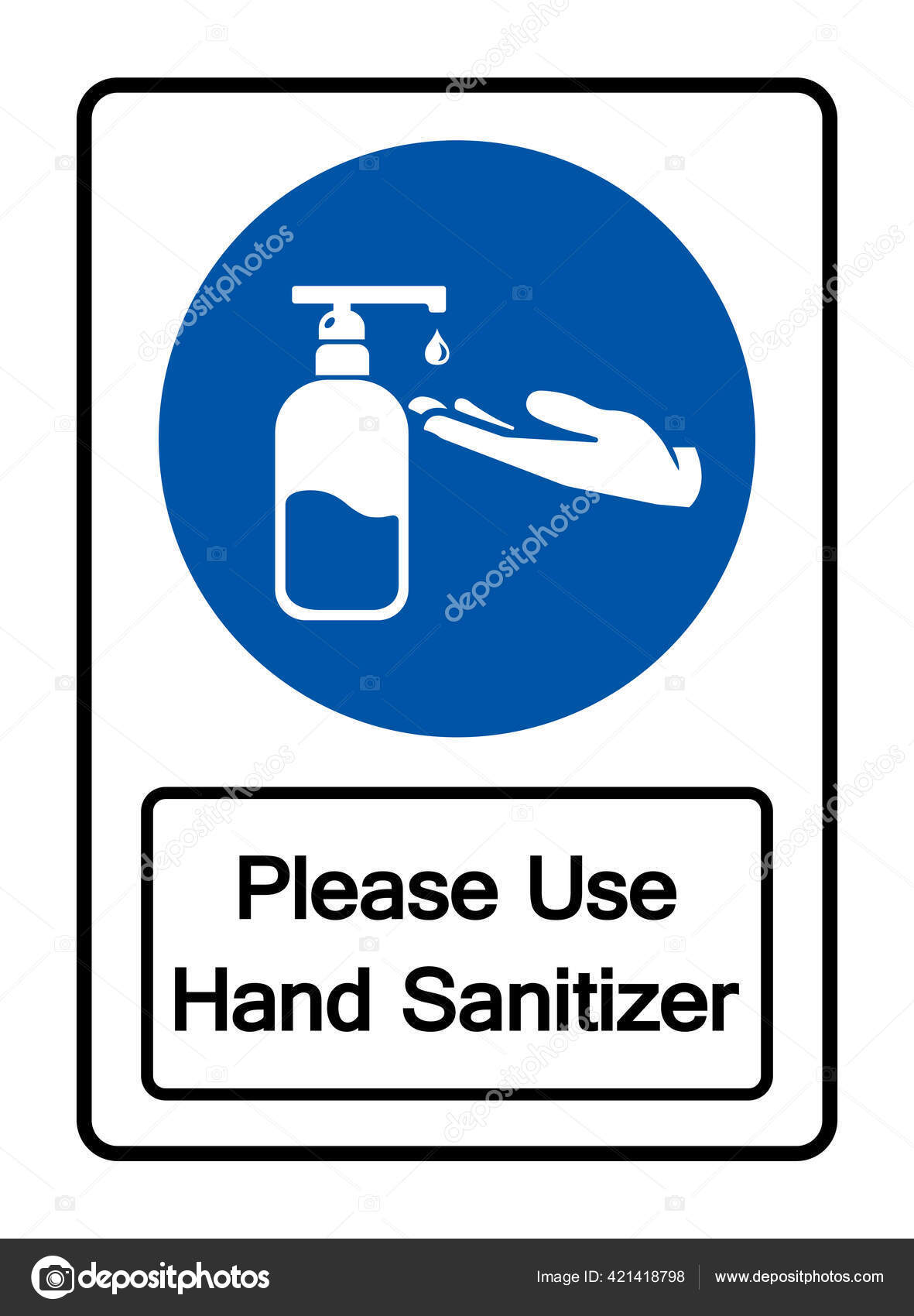 Please Use Hand Sanitizer Symbol Sign Vector Illustration Isolated ...