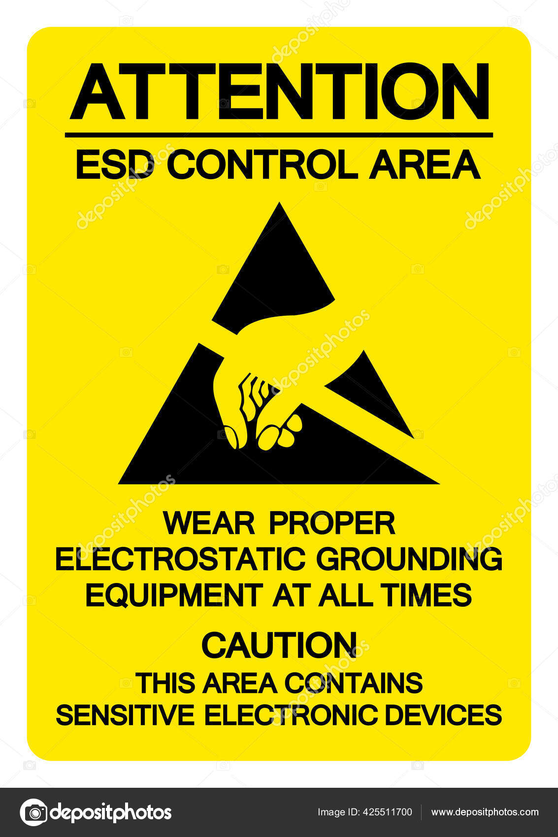 Signal Zone Contrôle Esd D'attention Illustration Vectorielle Isolé Sur ...