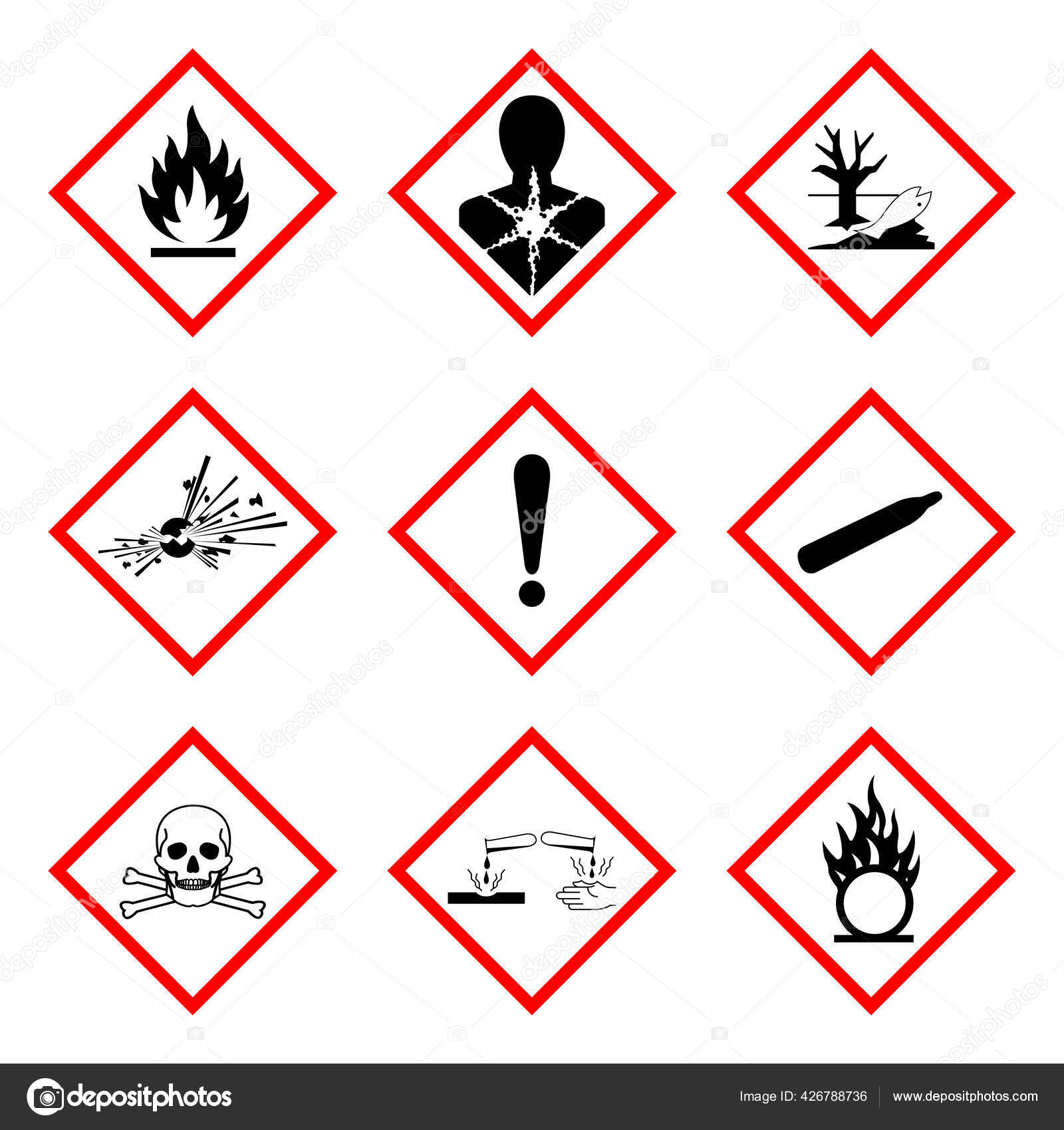 Ghs Hazard Symbol Sign Vector Illustration Isolate White Background ...