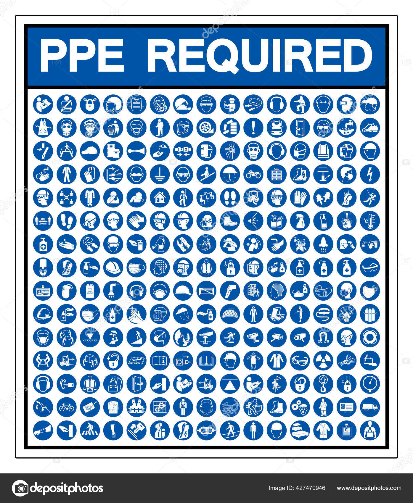 Set Von Psa Erforderlichen Symbol Zeichen Vektor Illustration Isoliert ...