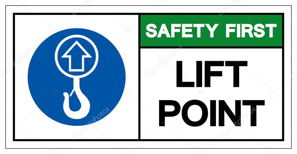 Signo de símbolo de primer punto de elevación de seguridad, ilustración ...