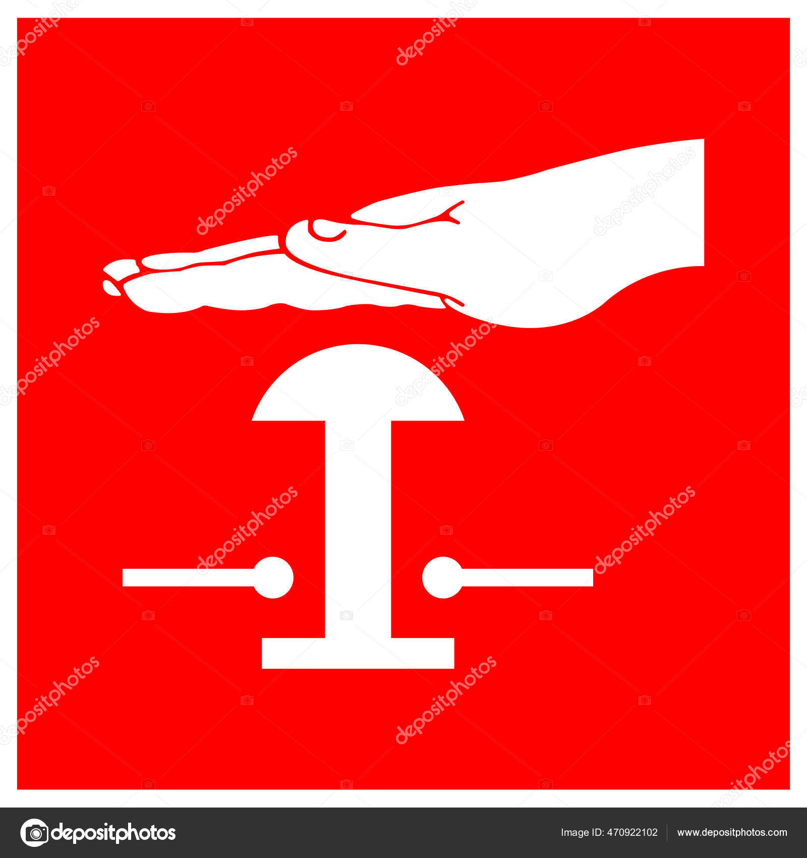 Emergency Stop Push Button Symbol Sign Vector Illustration Isolate ...