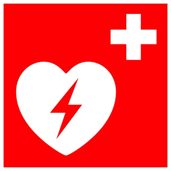 Tanda Simbol Defibrilator Eksternal Otomatis Ilustrasi Vektor Isolasi ...