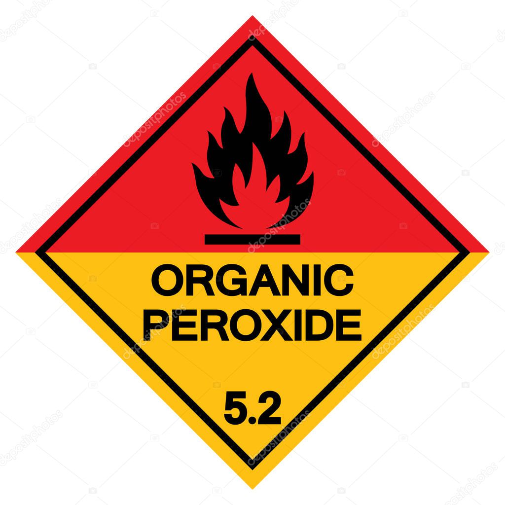 Signo de símbolo de peróxido orgánico, ilustración vectorial ...