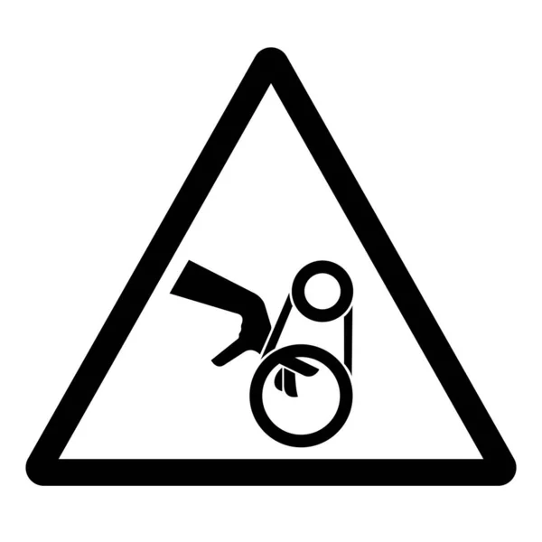 Warning Hand Entanglement Belt Drive Symbol Sign Vector Illustration ...