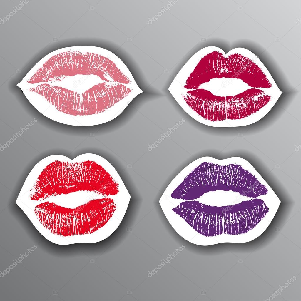 Los labios pegatinas conjunto. elemento de diseño. ilustración ...