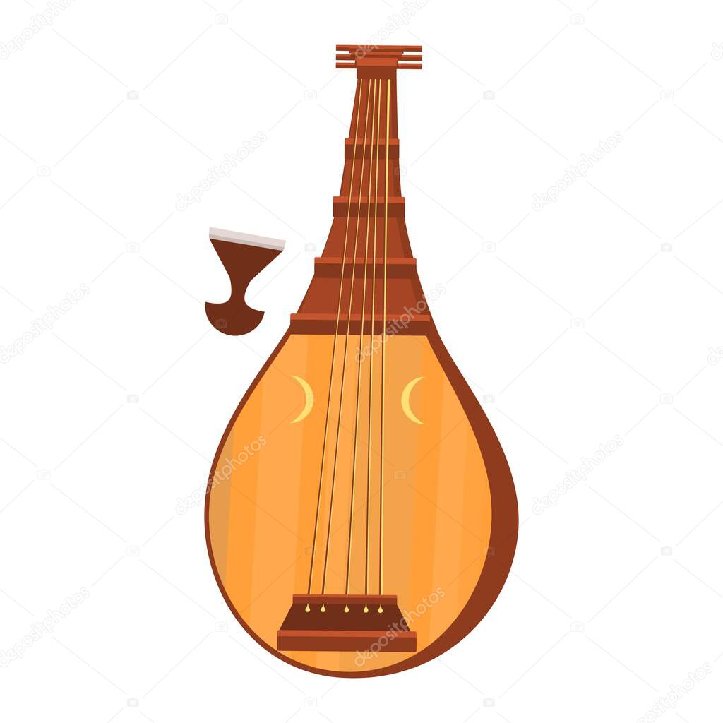 Biwa. Instrumento musical japonés de cuerda y desplumado. Vector ...