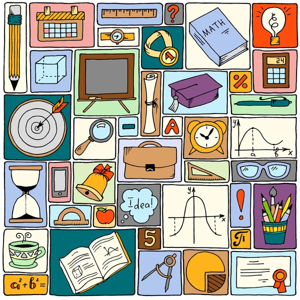 Mathematics science theme. Seamless hand drawn pattern about school and ...