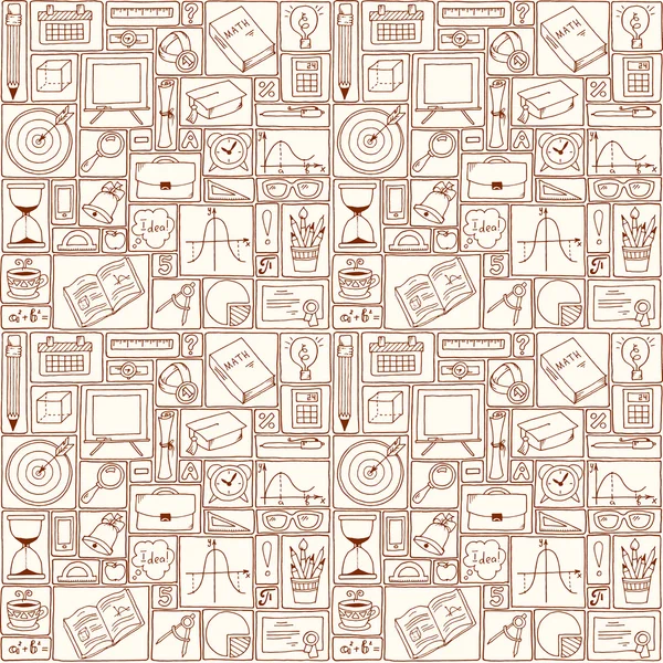 Mathematics science theme. Seamless hand drawn pattern about school and ...