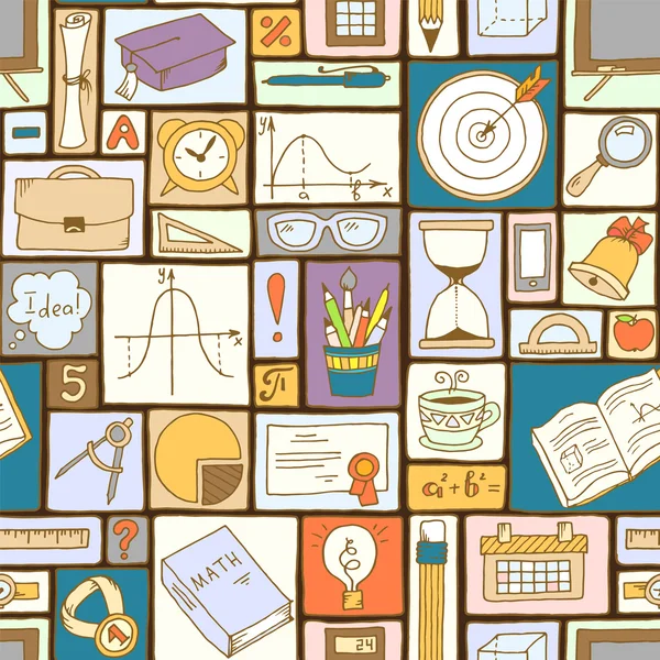 Mathematics science theme. Seamless hand drawn pattern about school and ...