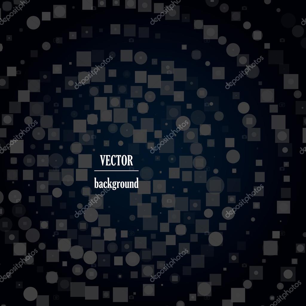 Vector black background with creative abstract art circles and ...