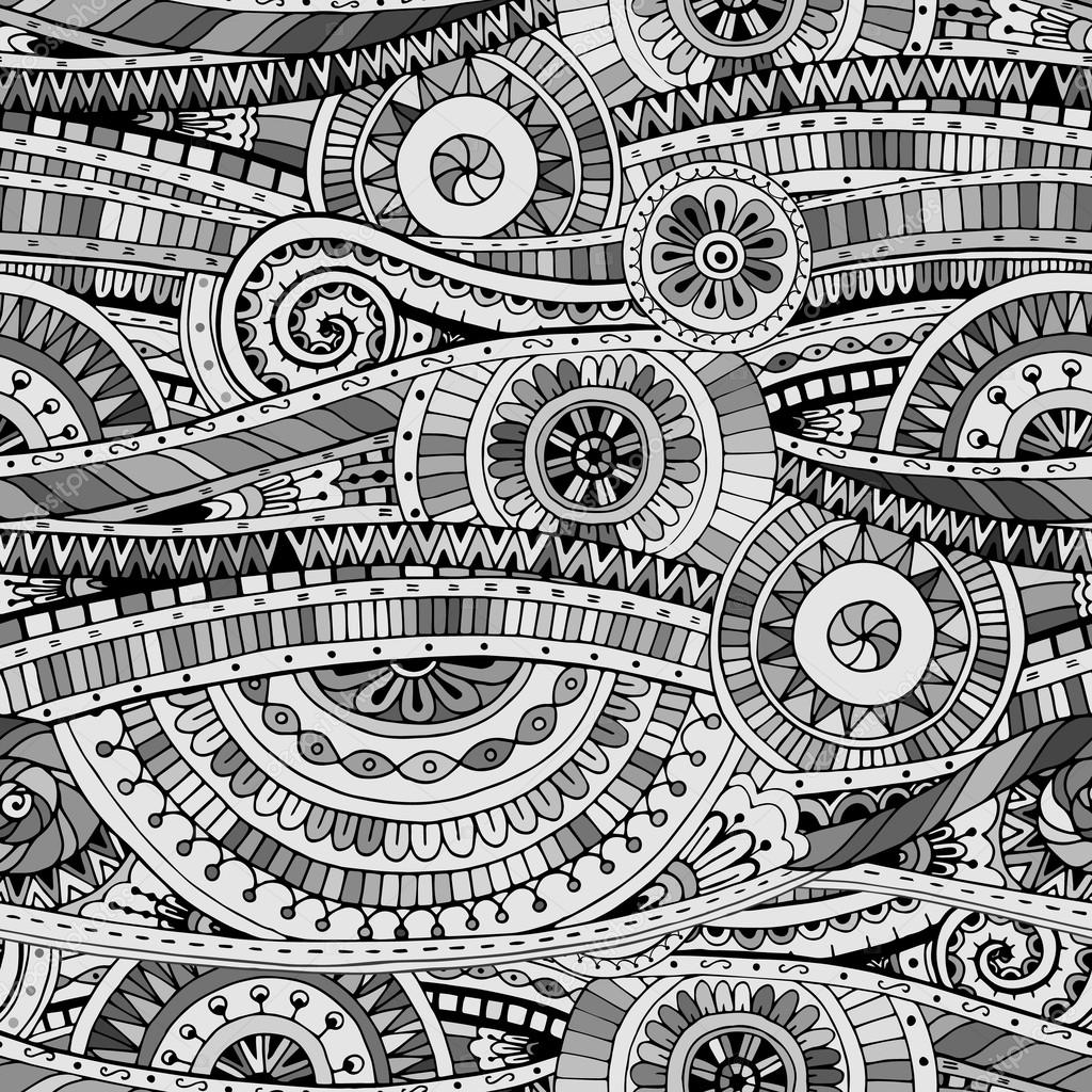 Tribal doddle ethnic seamless pattern. Stock Vector Image by ...