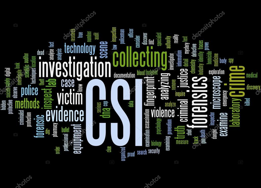 CSI, Crime Scene Investigation word cloud concept 5 Stock Photo by ...