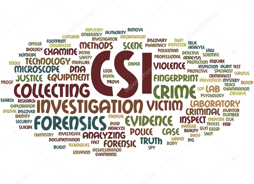 CSI, Crime Scene Investigation word cloud concept 9 Stock Photo by ...