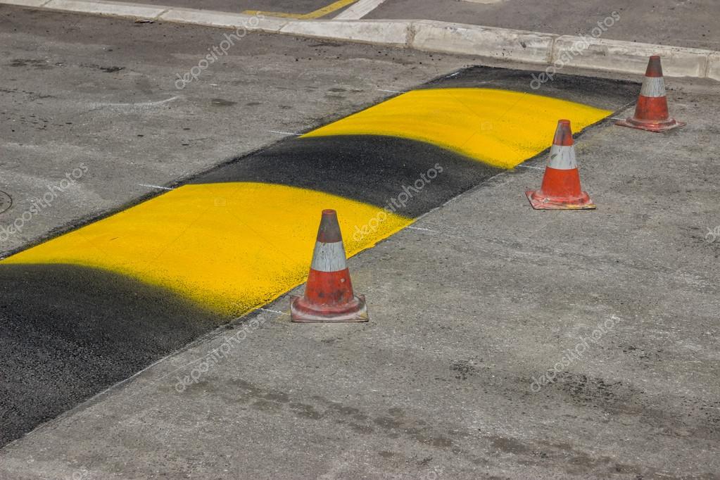 Just painted stripes on a speed bump 2 — Stock Photo © kataklinger ...