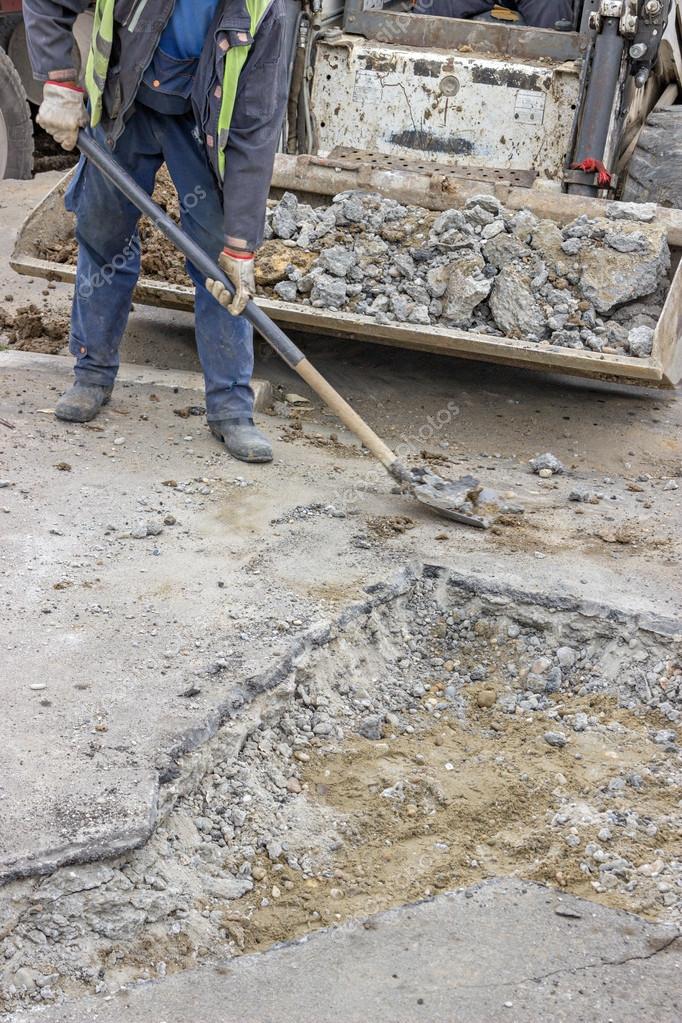 Removing rubble from the road — Stock Photo © kataklinger #54111485