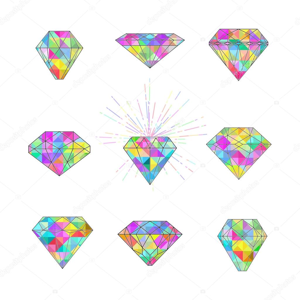Set of polygonal mosaic diamonds Stock Vector Image by ©Mayamy #121447992