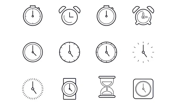 Time Clock Line Icons Vector Design Stock Vector by ©medtazi2000 558172746