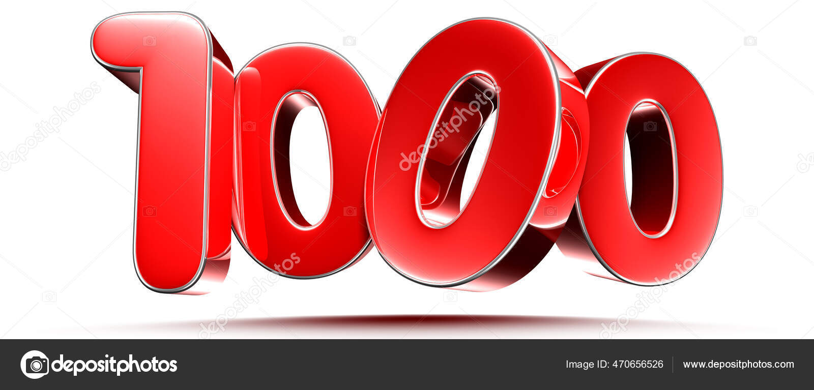 Rounded Red Numbers 1000 White Background Illustration Clipping Path ...
