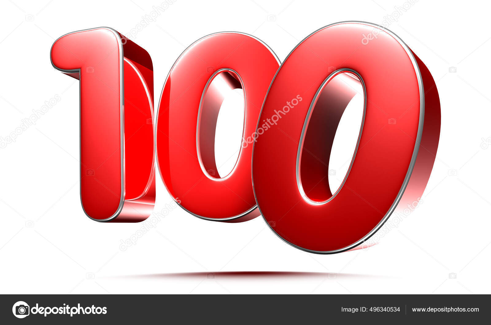 Rounded Red Numbers 100 White Background Illustration Clipping Path ...