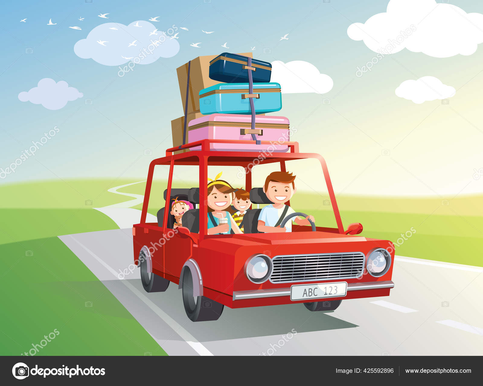 Family Road Trip Clip Art
