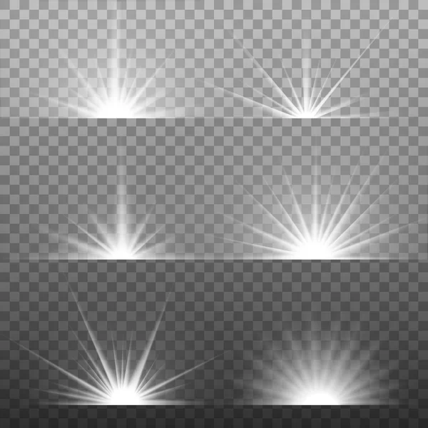 White glowing light burst on transparent background. — Stock Vector ...