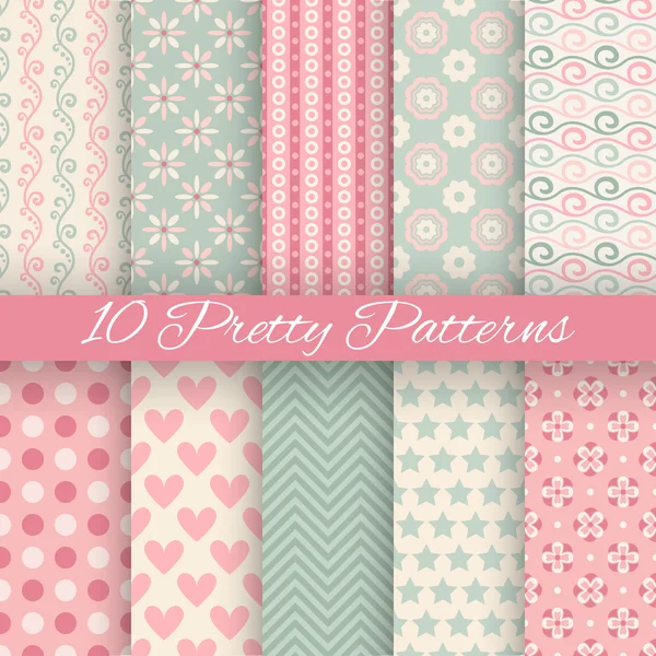 Chic different vector seamless patterns (tiling) — Stock Vector ...