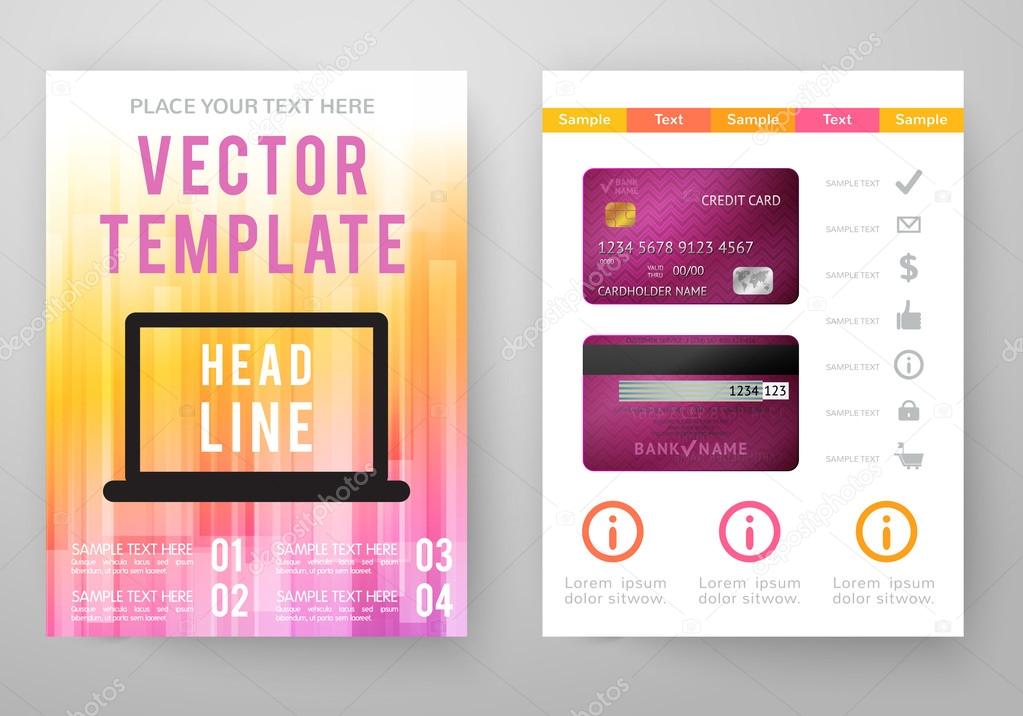 Set of abstract bright background for flyer, brochure template Stock ...