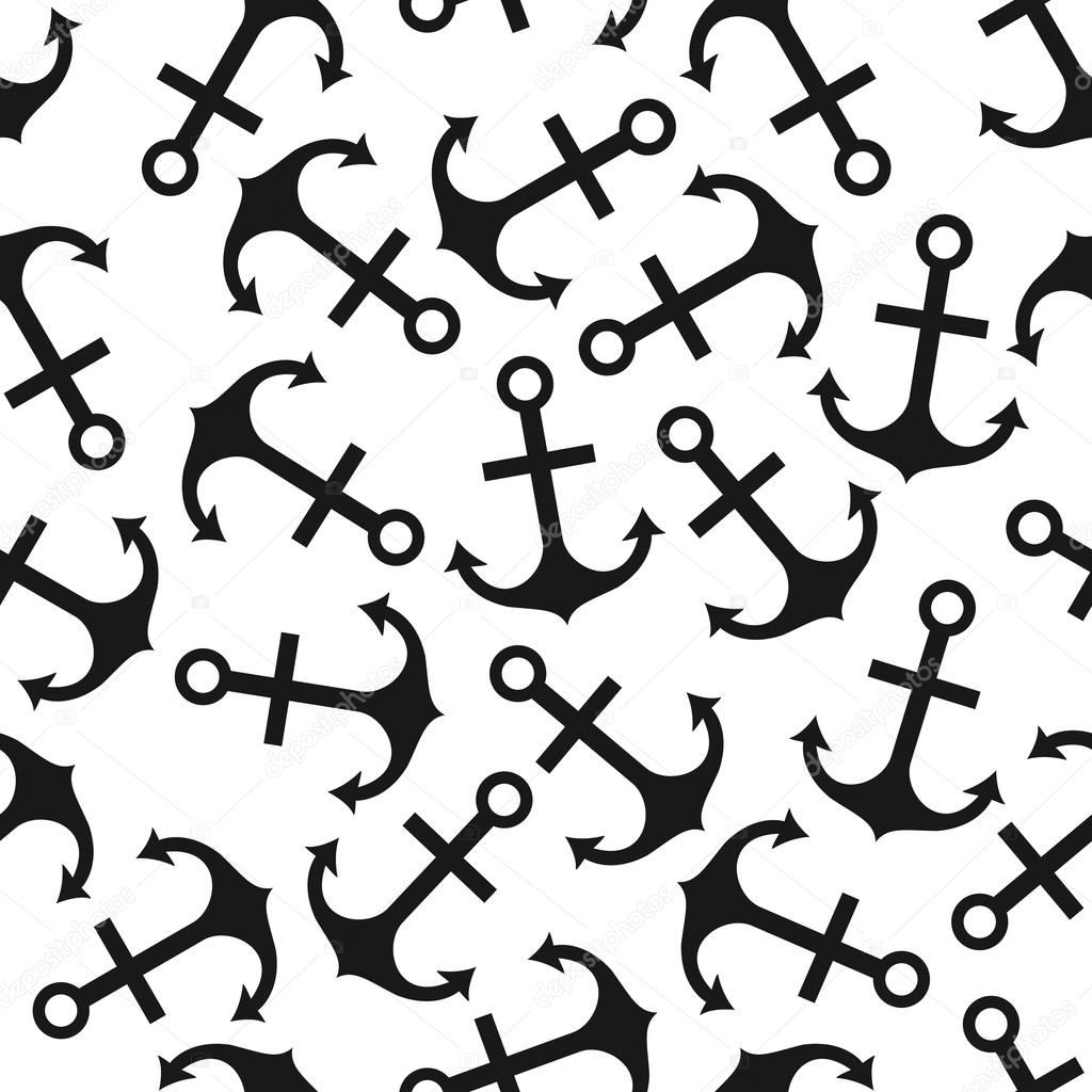 Seamless vector pattern of anchor shape and line Stock Vector by ...