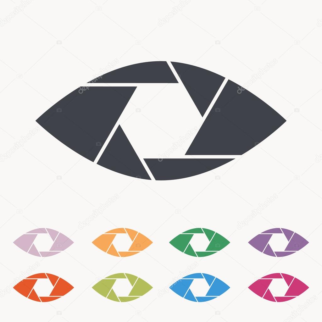 Shutter eye conceptual flat abstract icon — Stock Photo © Kannaa #89356294
