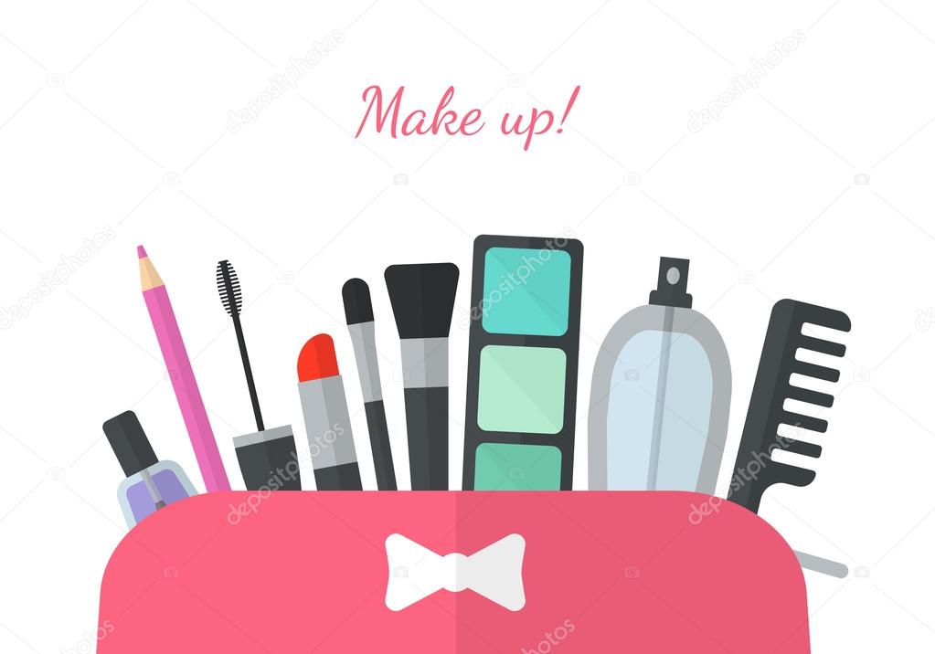 Make up concept vector flat illustration — Stock Vector © Kannaa #95130242