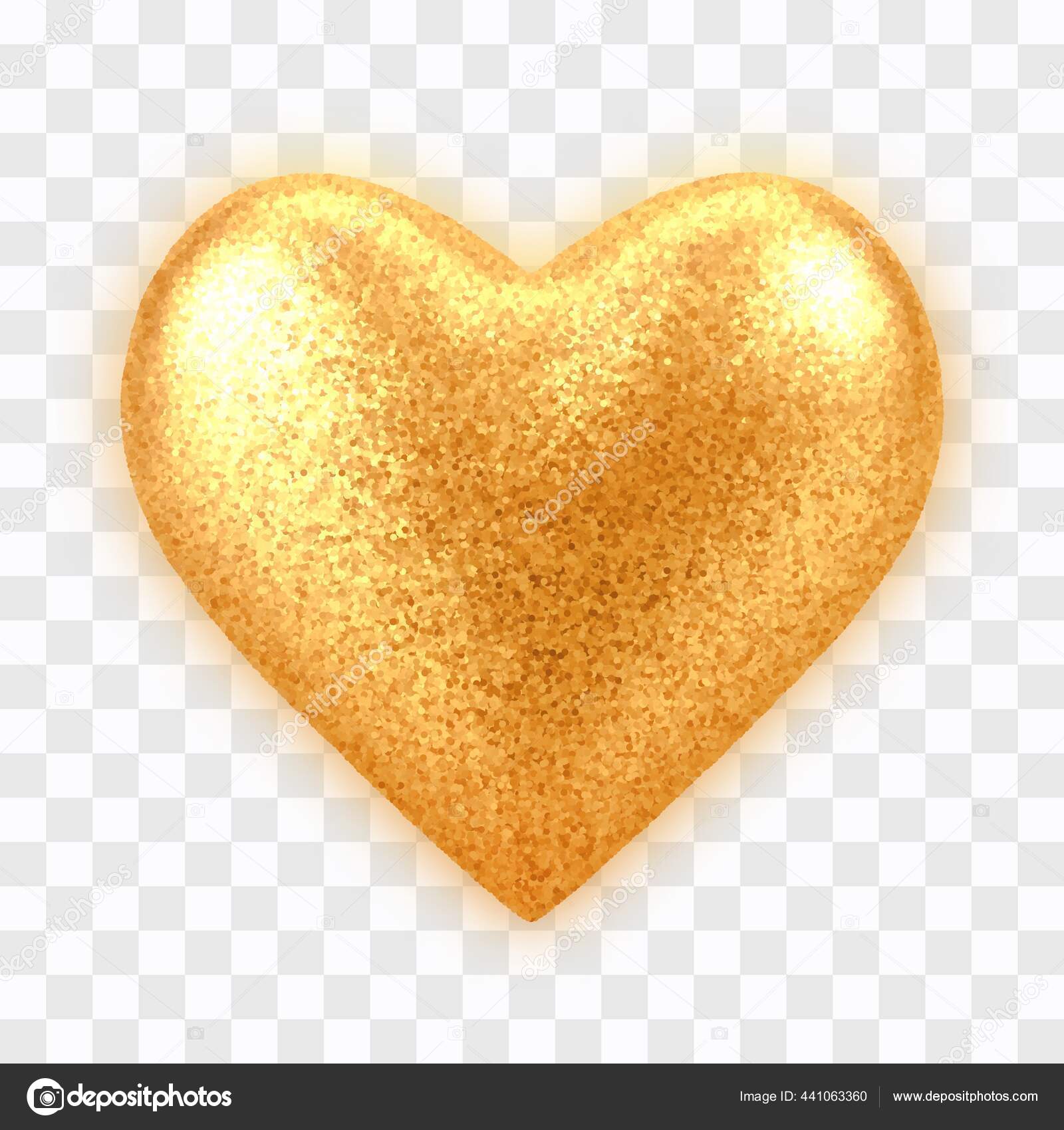 Gold Glitter Heart