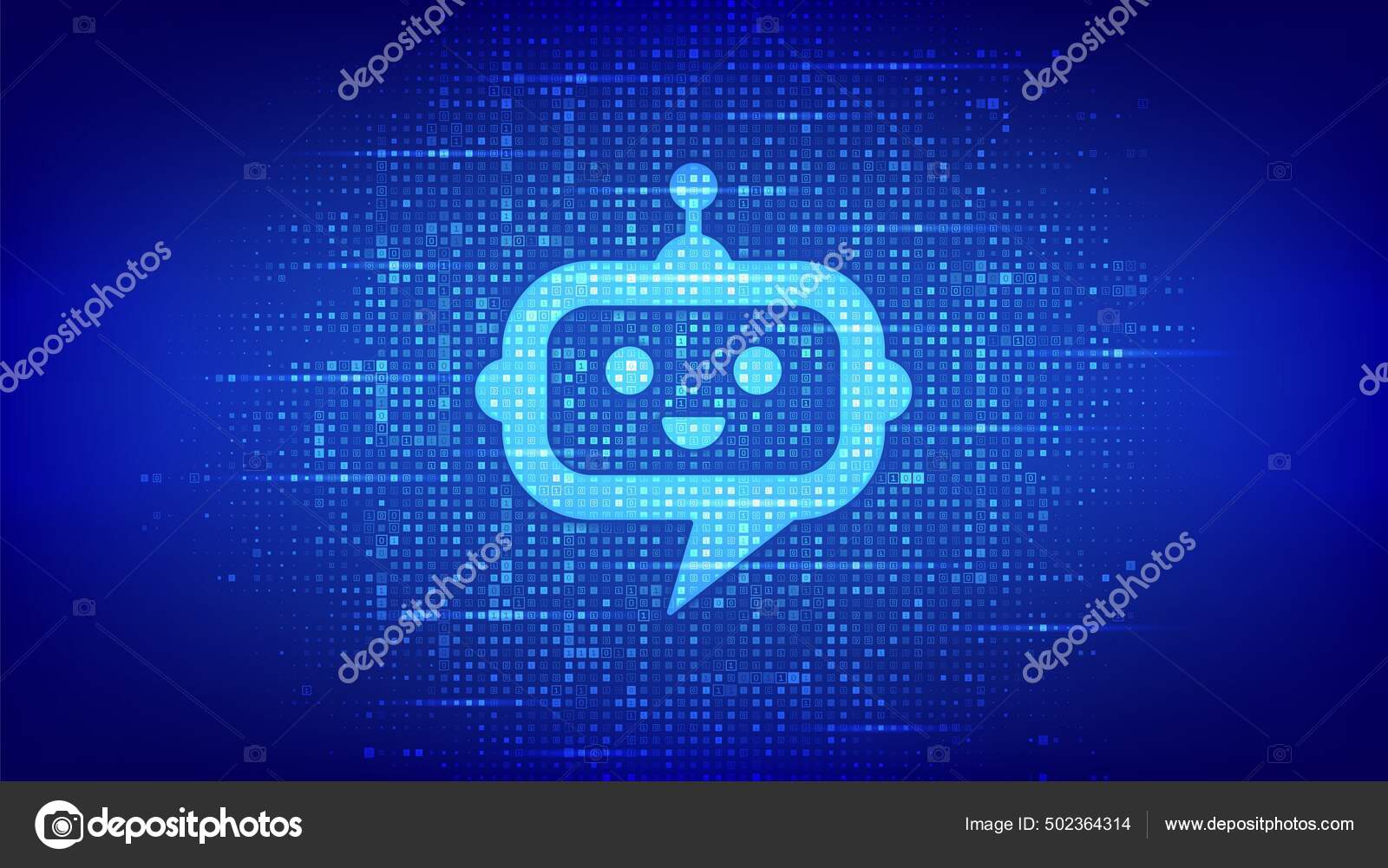 Robot Chatbot Head Icon Sign Made Binary Code Chatbot Assistant Stock ...