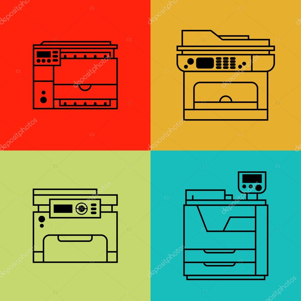 Printer color icons Stock Vector by ©NickG76 100192740