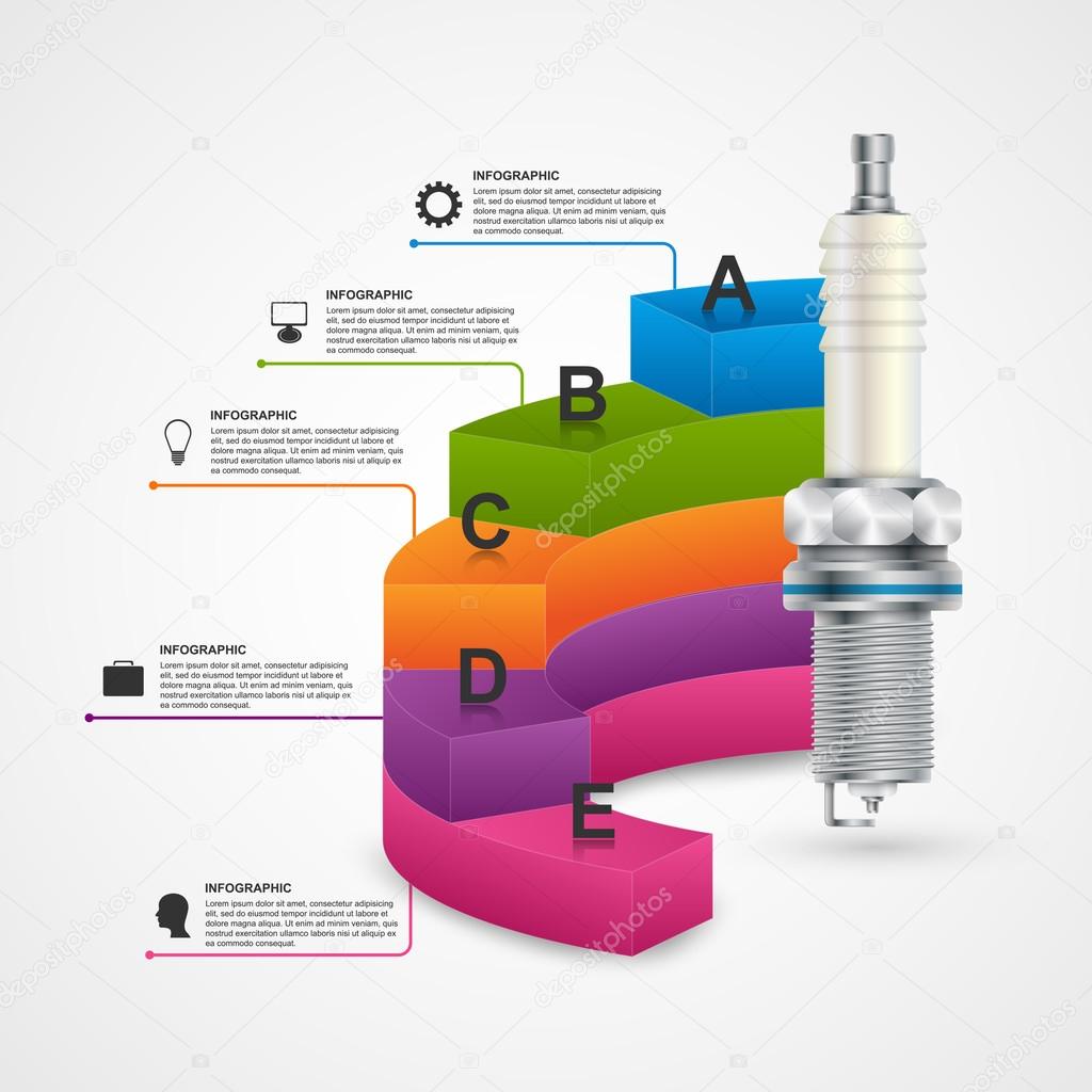 Infografis dengan busi busi untuk presentasi dan brosur. Vektor Stok ...