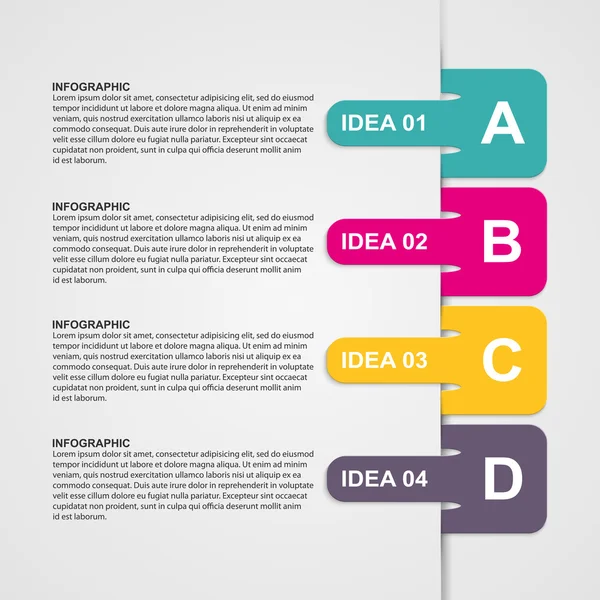 Infographics design with colored paper bookmarks. Stock Vector Image by ...