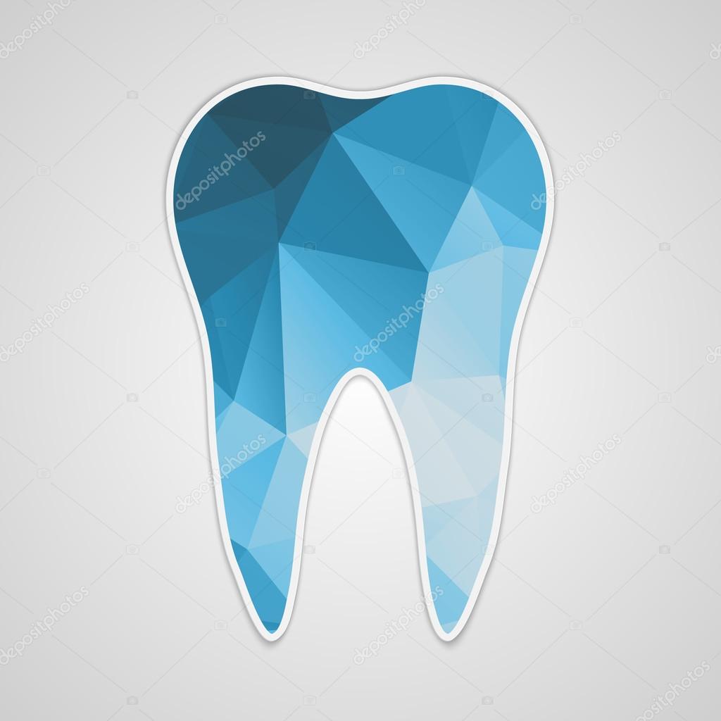 Paper polygonal blue tooth. Vector illustration. Stock Vector Image by ...