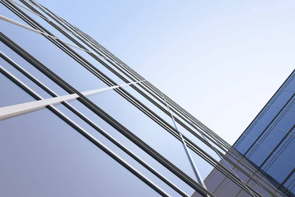 Low Angle View Futuristic Architecture Skyscraper Office Building Curve ...