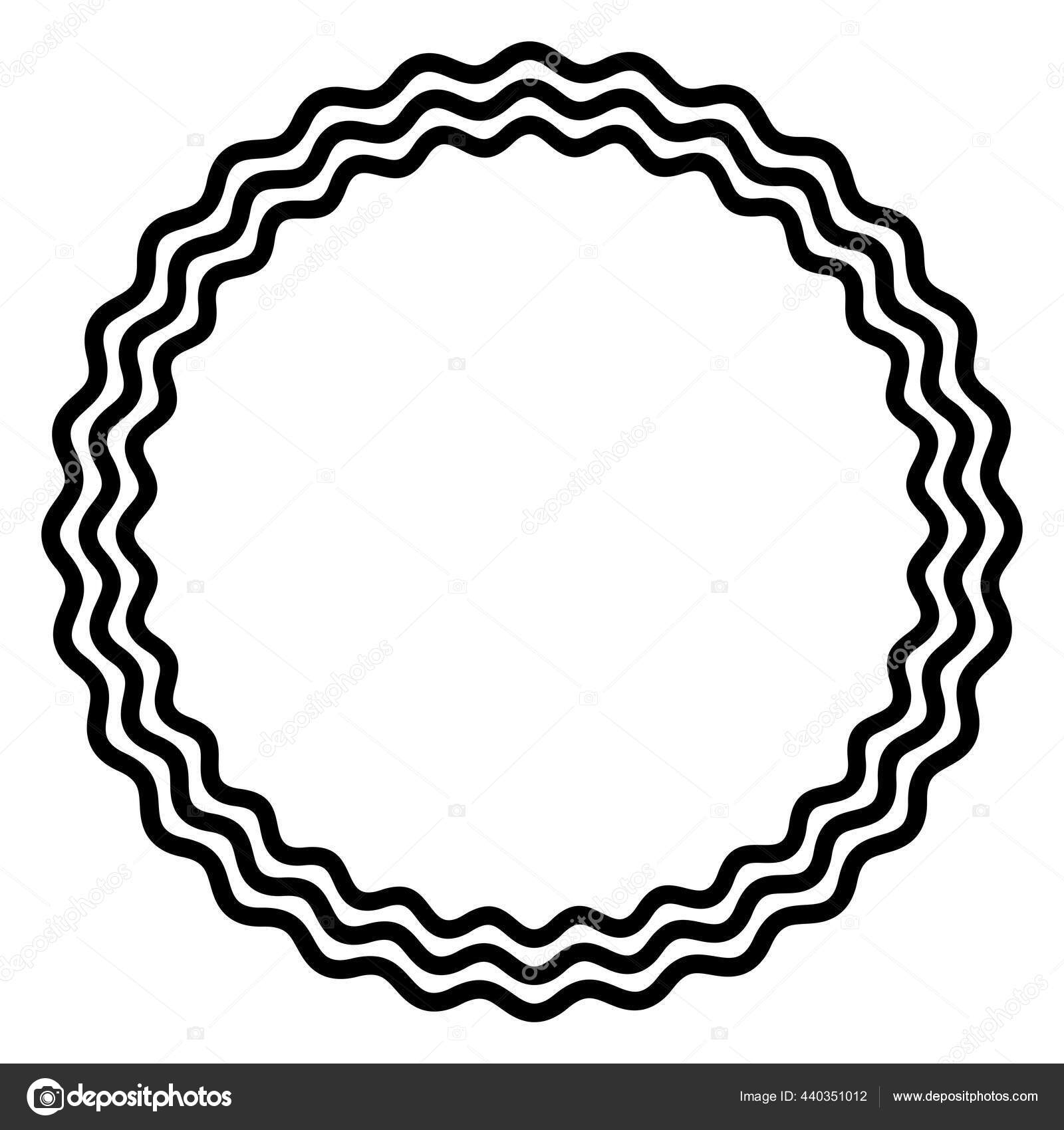 Three Bold Wavy Lines Forming Black Circle Frame Circle Frame Stock ...