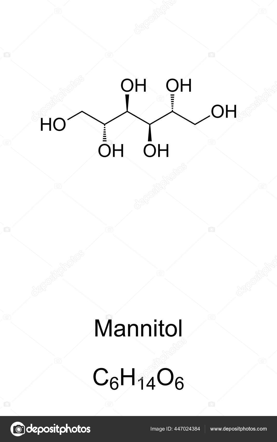 Mannitol Chemical Formula Skeletal Structure Mannitol Mannite Manna ...