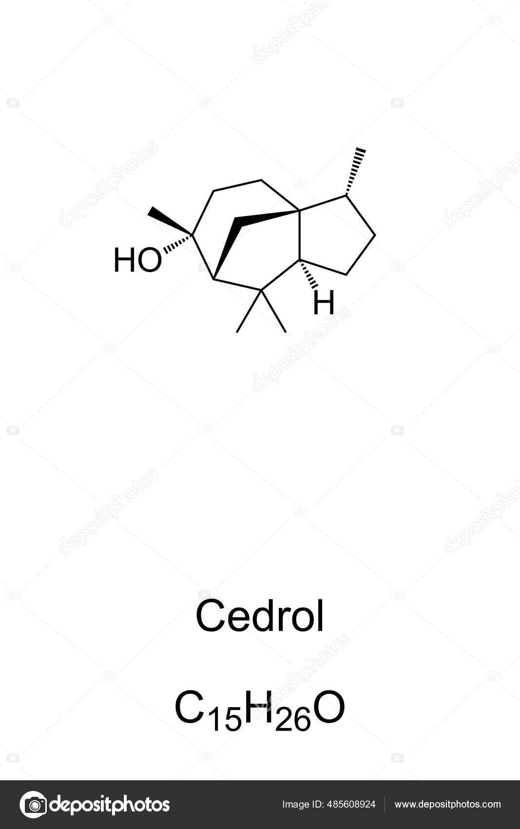 Cedrol Fórmula Química Estructura Esquelética Compuesto Orgánico Que ...