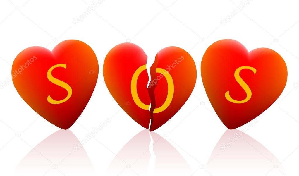 Tres corazones SOS Vector de stock #53527459 de ©Furian