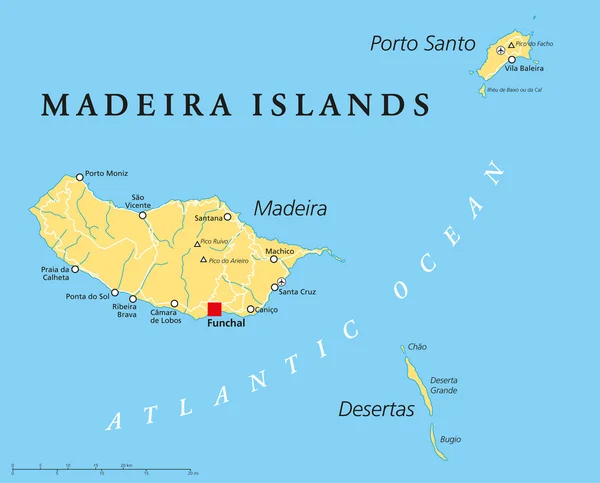 Mapa Político de las Islas Madeira 2023