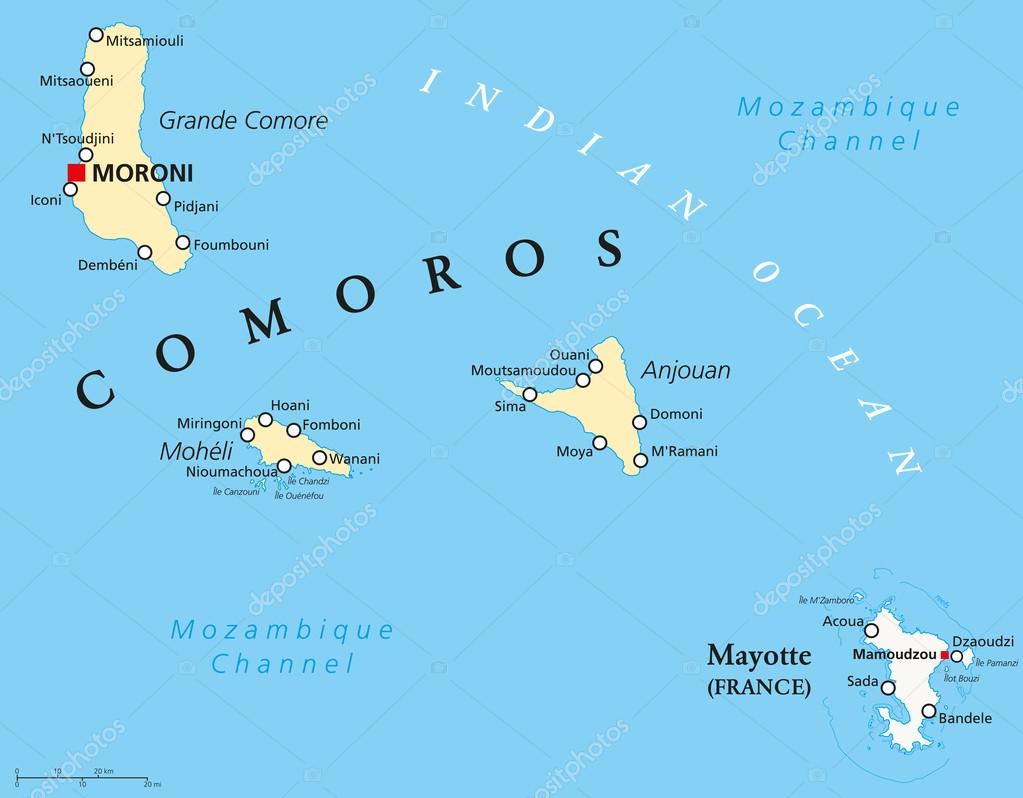 Comores Mapa Capital