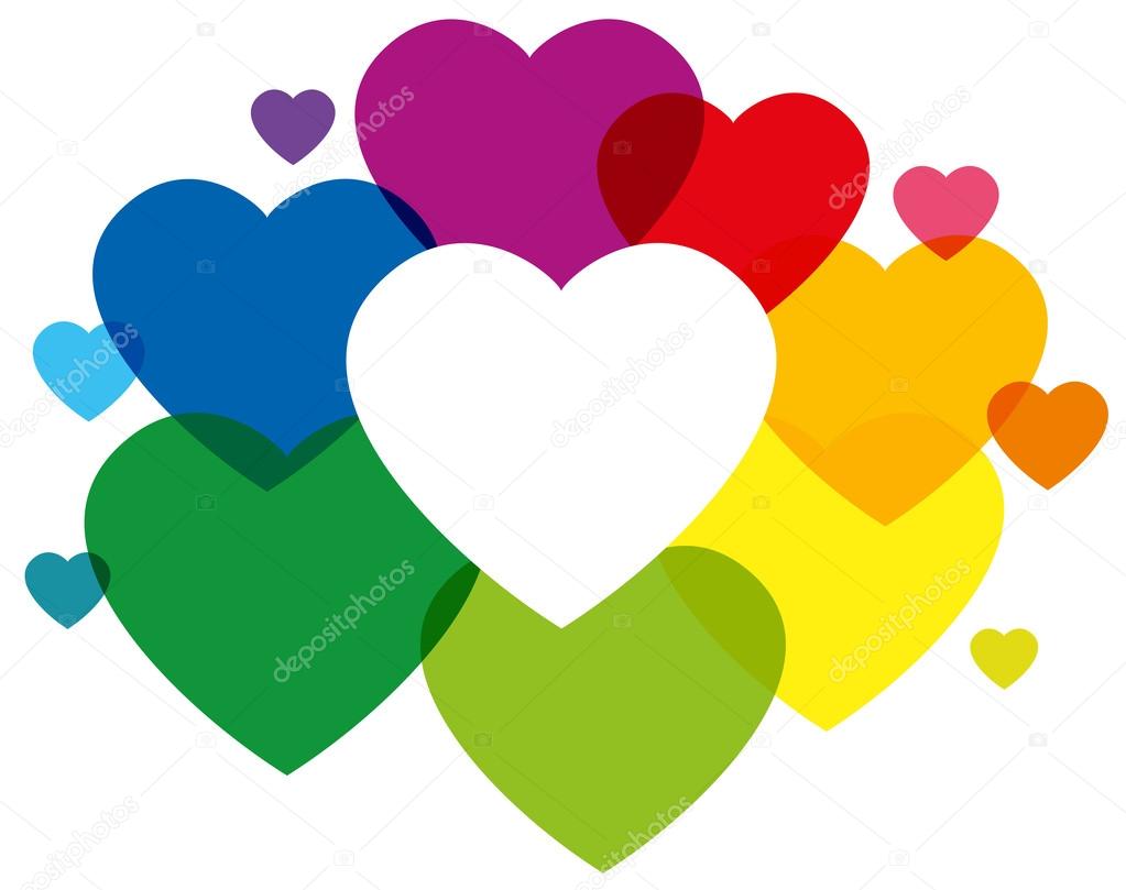 Rainbow Colored Hearts Stock Vector Image by ©Furian #59545547