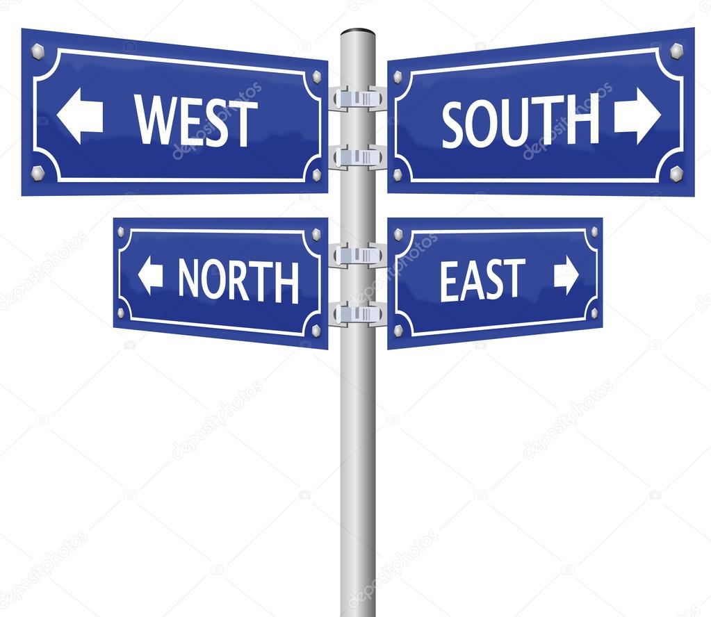 North South Traffic Sign
