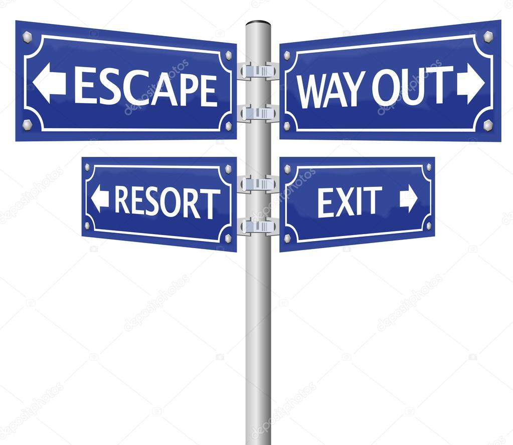 Exit Escape Way Out Street Sign Stock Vector Image by ©Furian #66997061