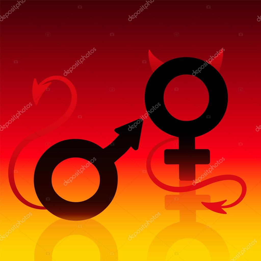 Muchacho Malo Muchacha Mala Infierno Señal Vector de stock #70406685 de ...