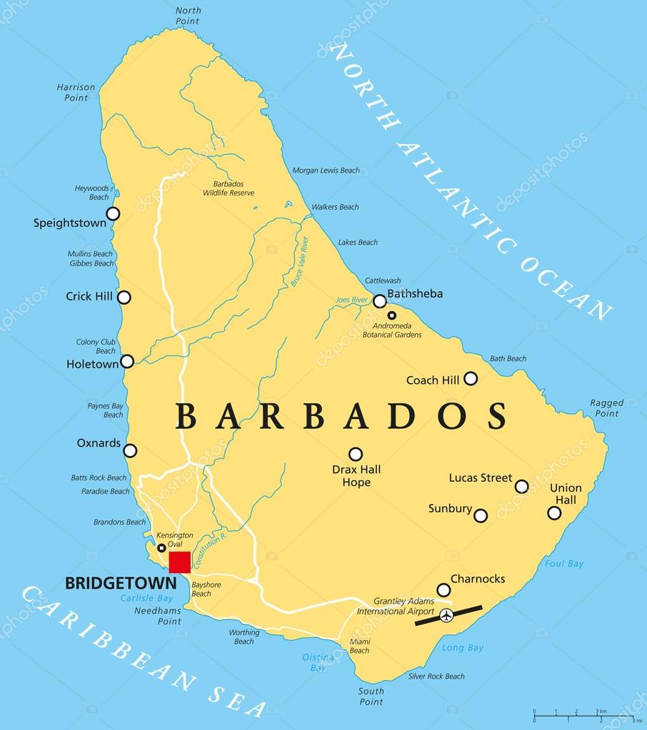 Barbados Political Map — Stock Vector © Furian #70440199