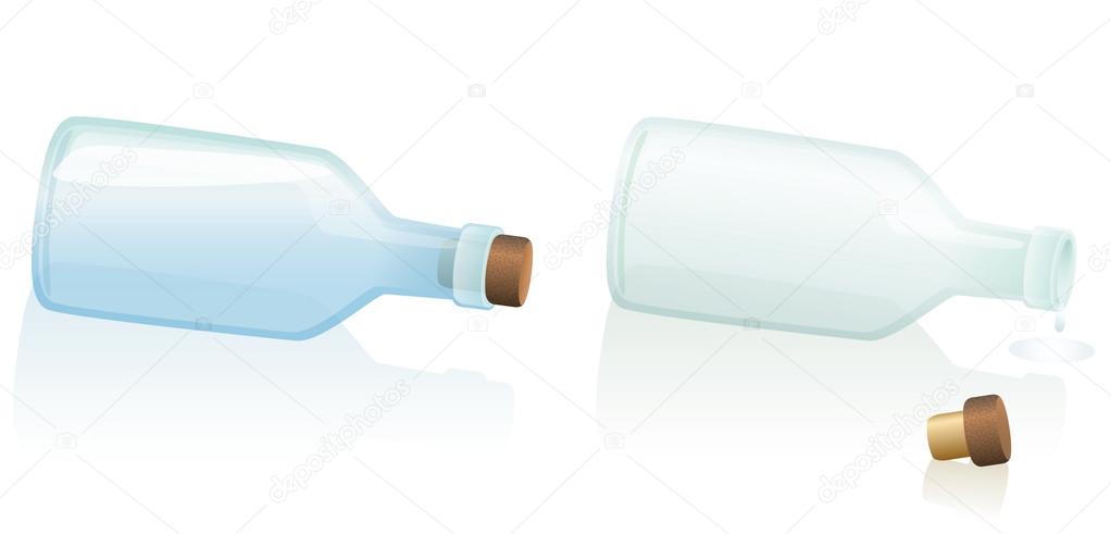 Lying Fallen Bottle Corked Uncorked Stock Vector Image by ©Furian #73319167